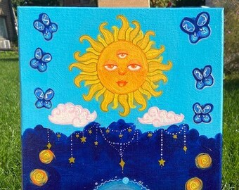 Sun and Moon Acrylic Painting - Etsy