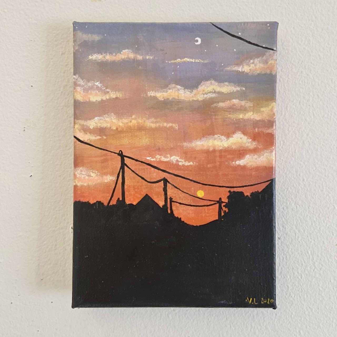 Sunset Mini Canvas Painting - Etsy