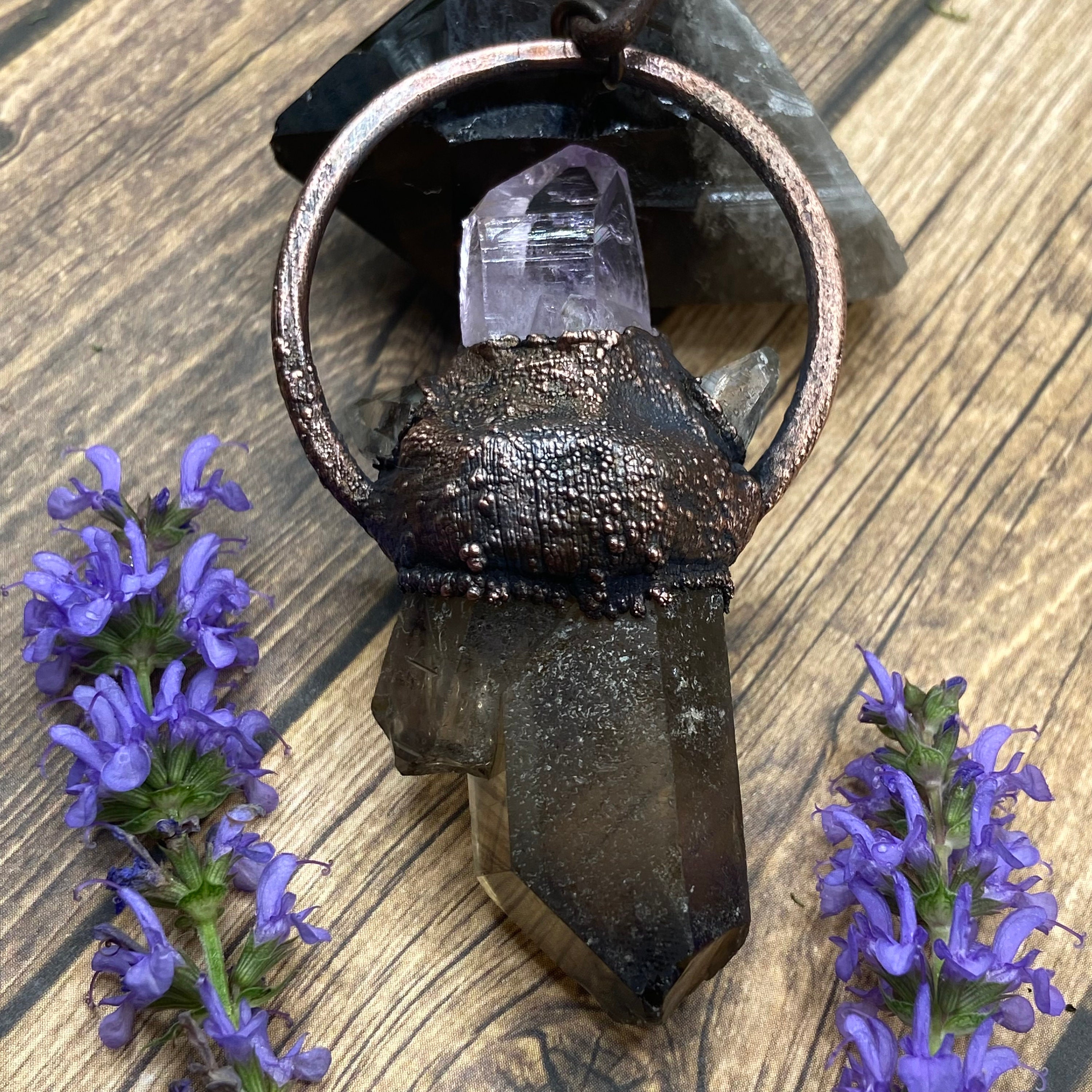 Electroformed Smoky Quartz Vera Cruz Amethyst Large Crystal Witch ...