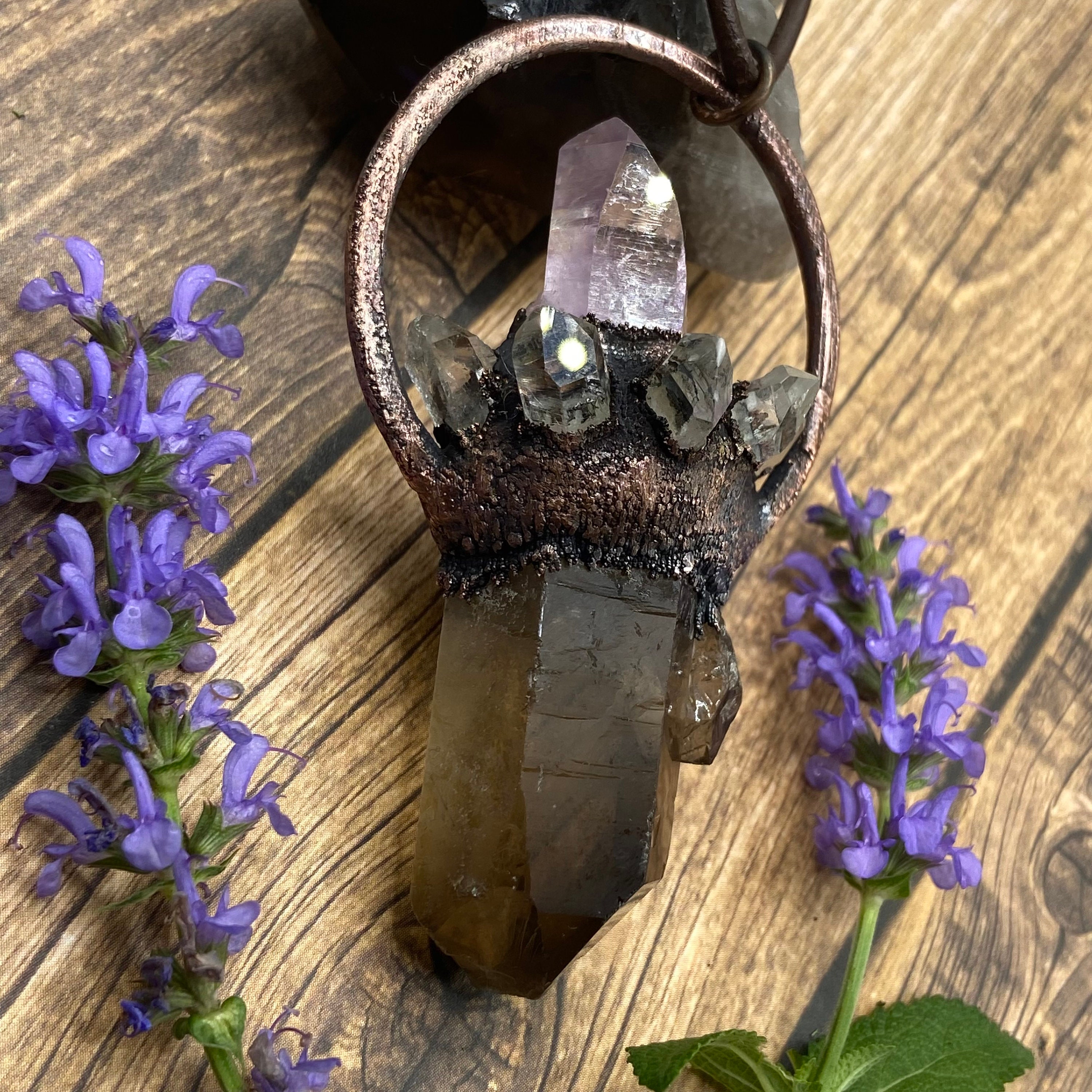 Electroformed Smoky Quartz Vera Cruz Amethyst Large Crystal Witch ...