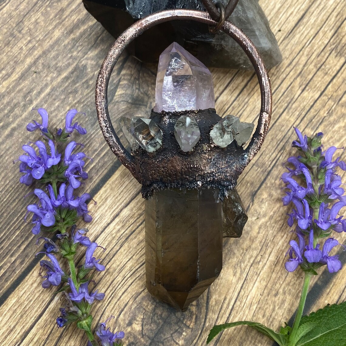 Electroformed Smoky Quartz Vera Cruz Amethyst Large Crystal Witch ...