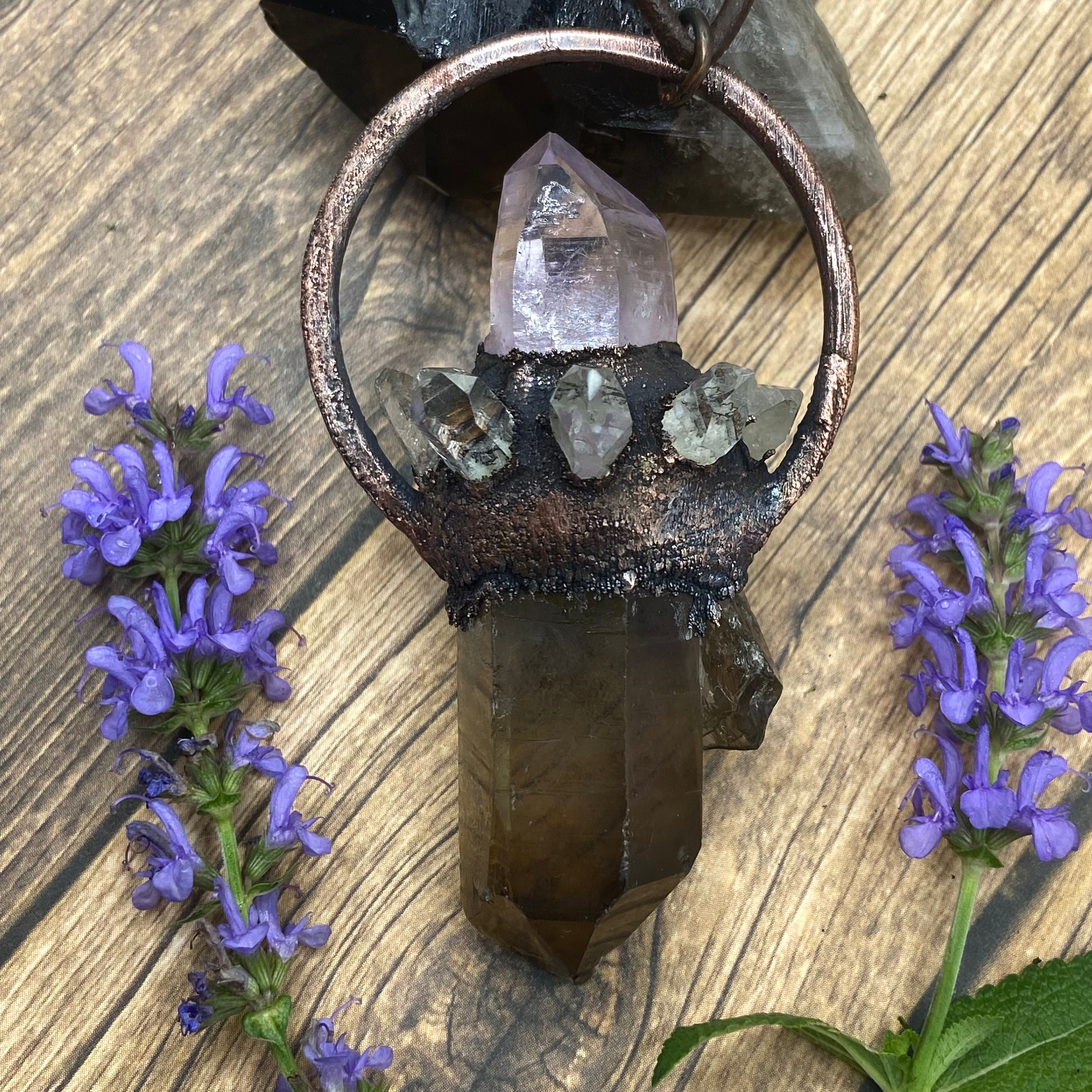 Electroformed Smoky Quartz Vera Cruz Amethyst Large Crystal Witch ...
