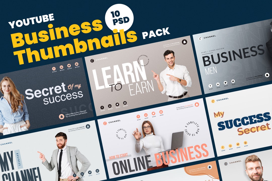 Business Youtube Thumbnail Kit - Etsy