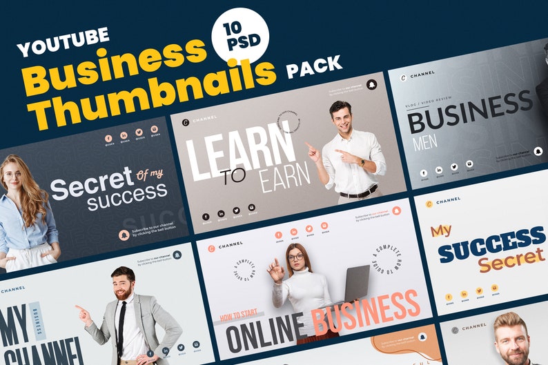 Business Youtube Thumbnail Kit - Etsy