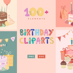 Birthday Complete Kit - Clipart - Greeting Card - SVG - PNG - Etsy