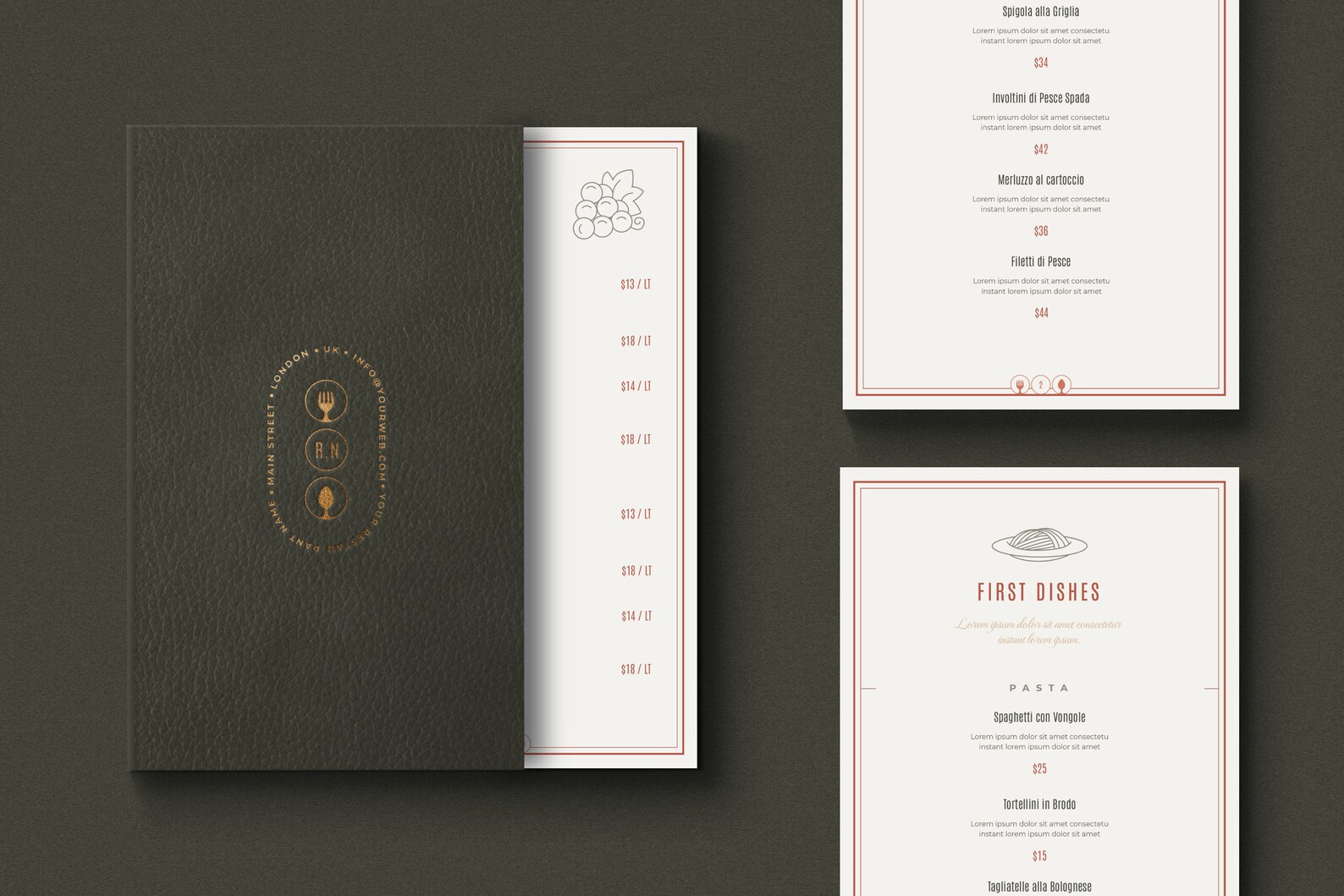 Elegant Restaurant Menu Mockup Different Views - 5 PSD - Etsy
