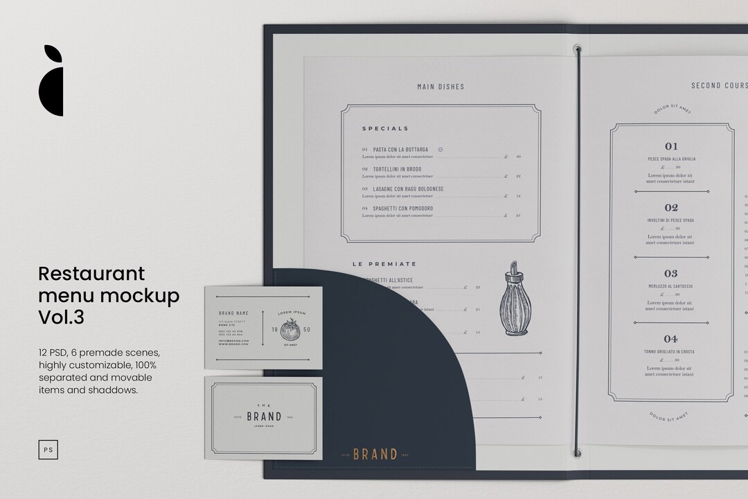 Restaurant Menu & Brand Mockup Kit - Etsy