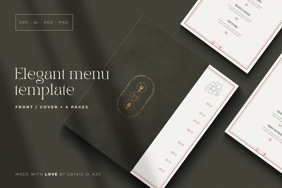 Elegant Restaurant Menu Template Food Menu in Multi Format | Etsy