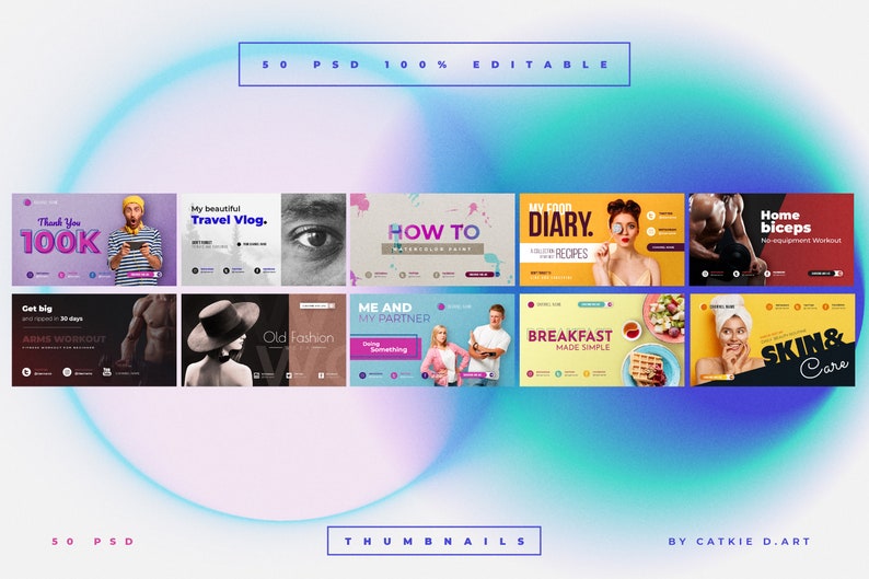 Youtube Thumbnail Bundle (50 PSD) - Etsy