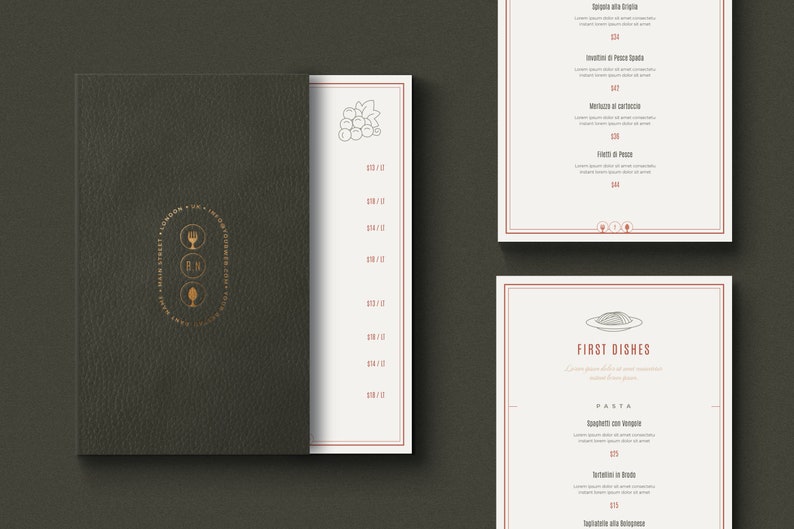 Elegant Restaurant Menu Template Food Menu in Multi Format | Etsy