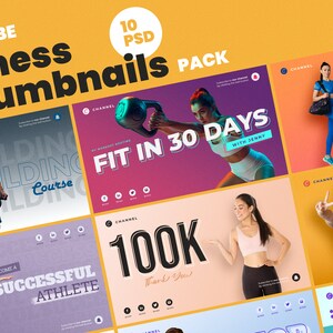 Fitness Youtube Thumbnail Kit - Etsy