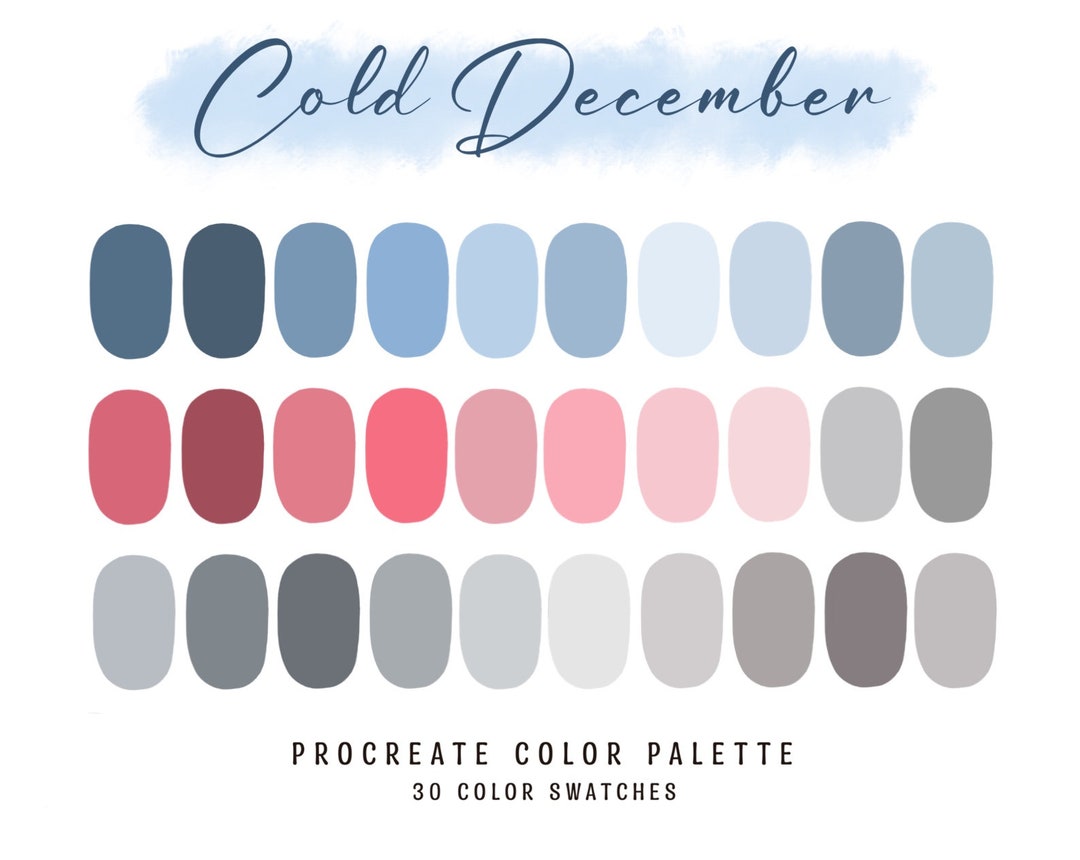 Cold December Procreate Color Palette Procreate Swatches - Etsy