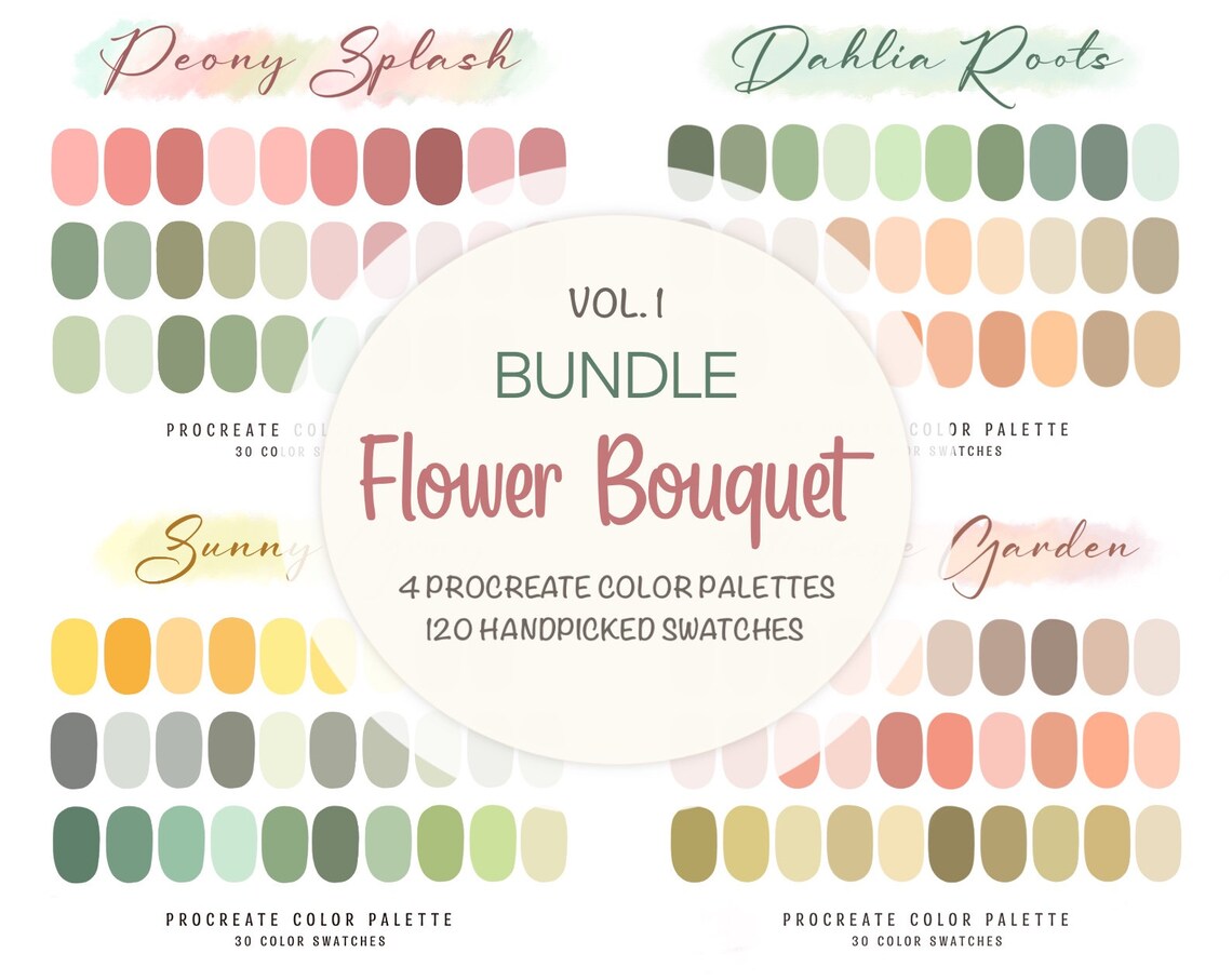 Procreate Color Palette Bundle Floral Colors Color Swatches - Etsy
