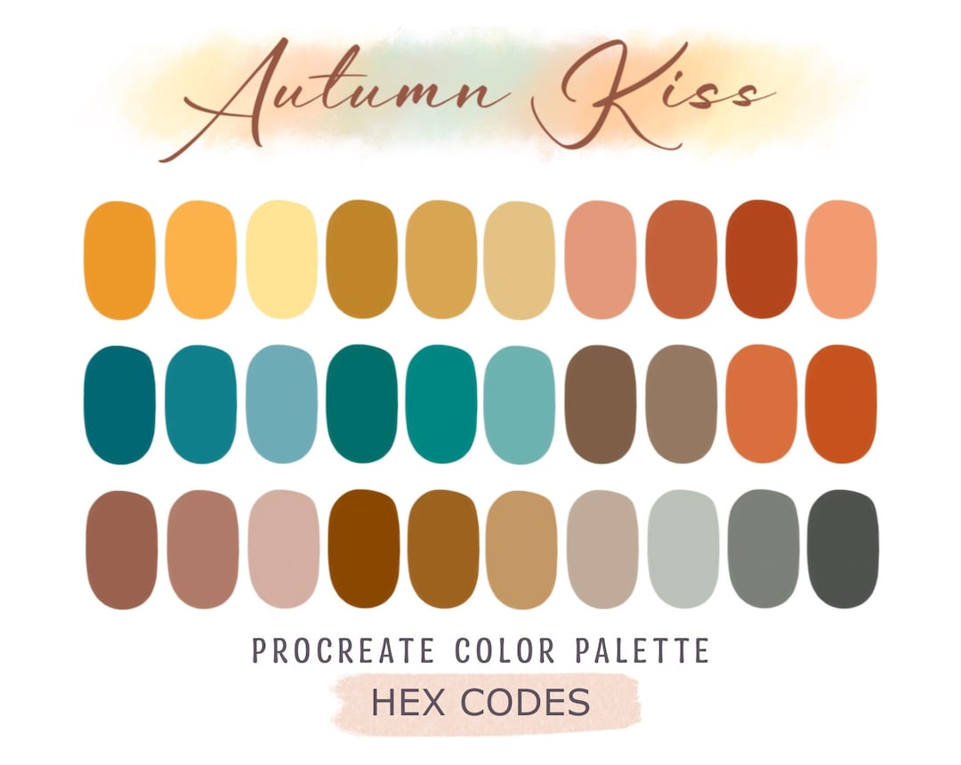 Autumn Procreate Palette/hex Codes/color Palette/procreate Swatches ...