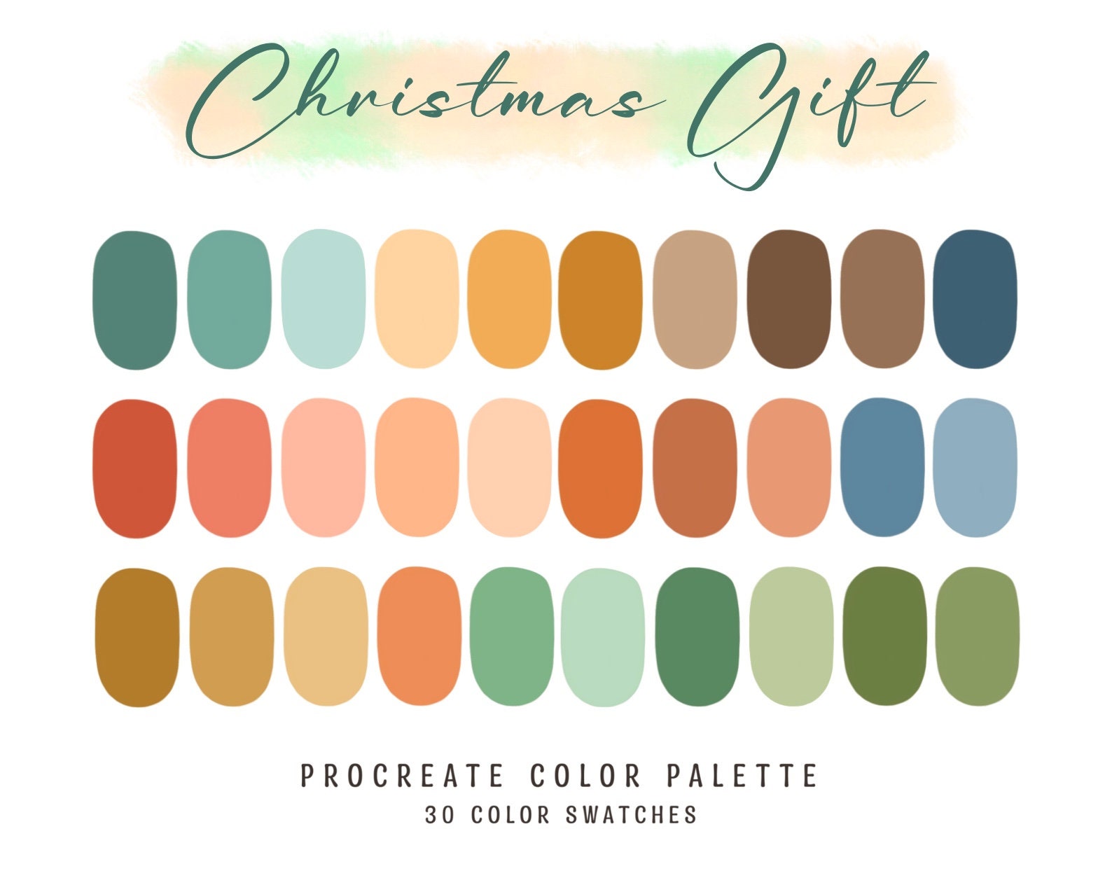 Christmas Gift Procreate Color Palette Procreate Swatches | Etsy