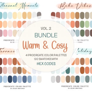 Procreate Color Palette Bundle, Warm & Cosy Color Swatches, iPad ...
