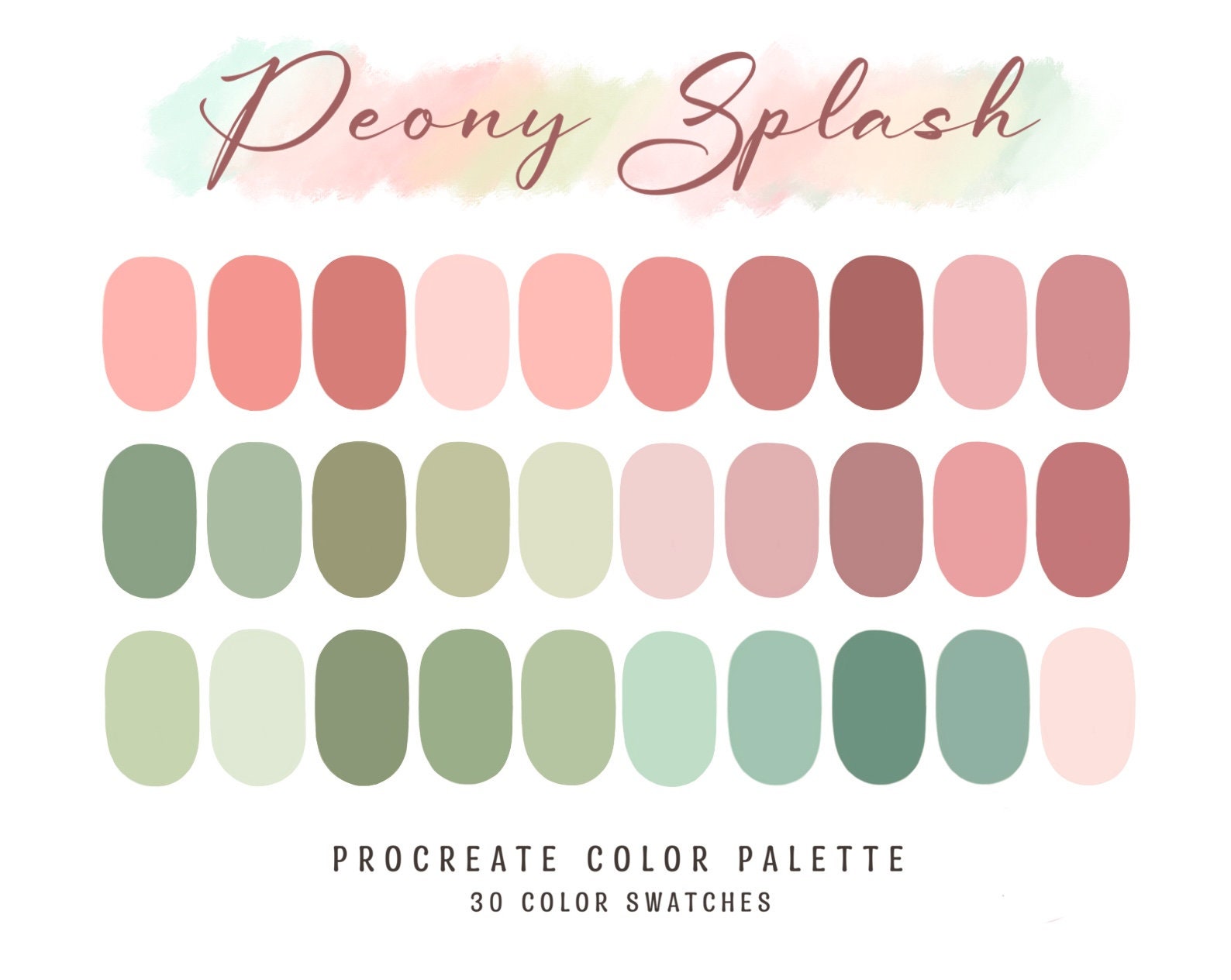 Procreate Color Palette Bundle Floral Colors Color Swatches - Etsy