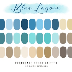 Procreate Color Palette Blue Tones Procreate Swatches Color - Etsy