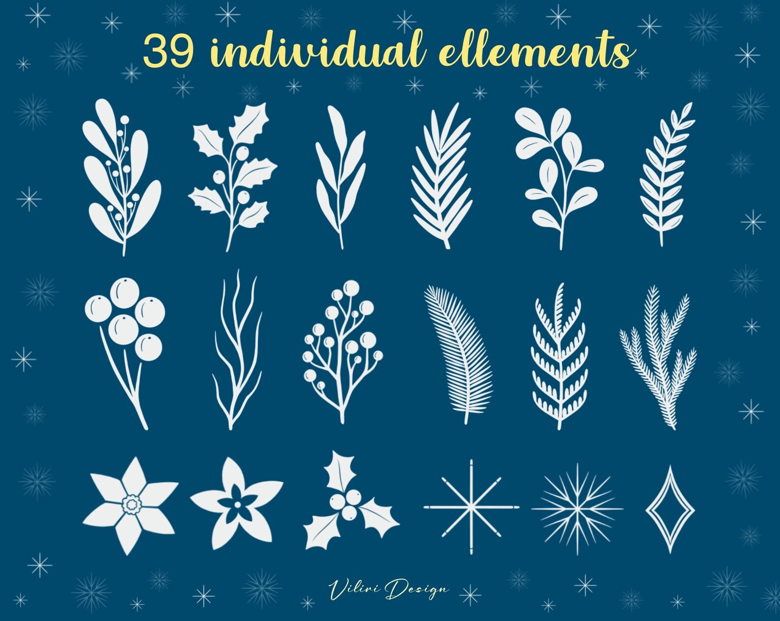 Procreate Winter Botanical Stamps Winter Stamp Brushes - Etsy