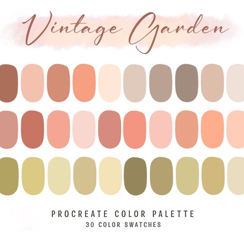 Procreate Color Palette Vintage Garden Procreate Swatches - Etsy