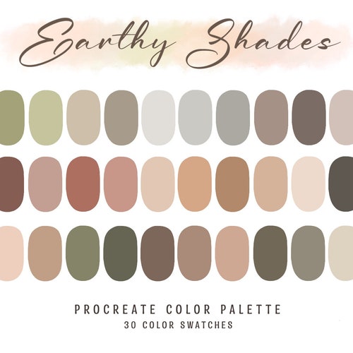 Earthy Shades Procreate Color Palette Procreate Swatches - Etsy