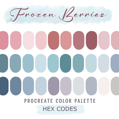 Procreate Color Palette Blue Tones Procreate Swatches HEX - Etsy