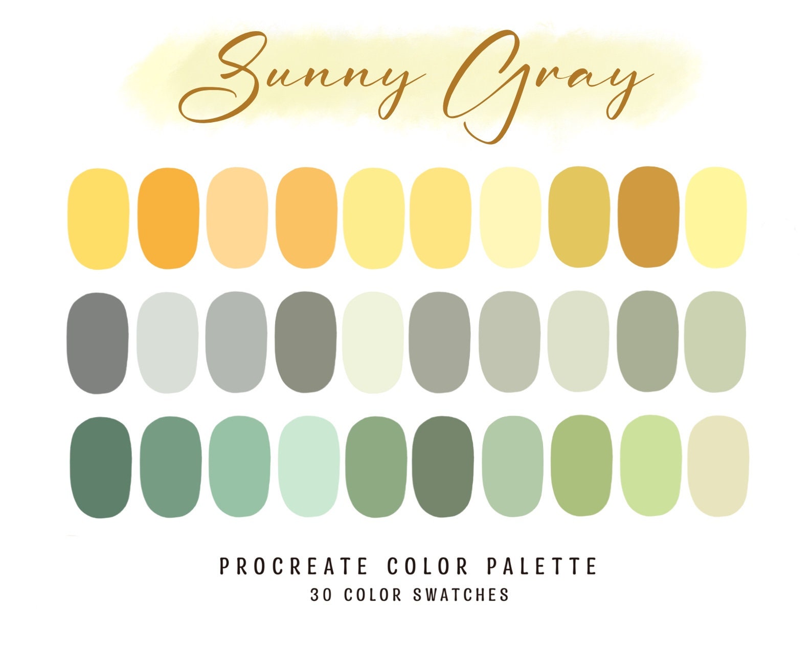 Procreate Color Palette Yellow Tones Procreate Swatches, Color Swatches ...