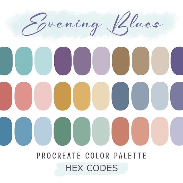 Procreate Color Palette Blues - Etsy