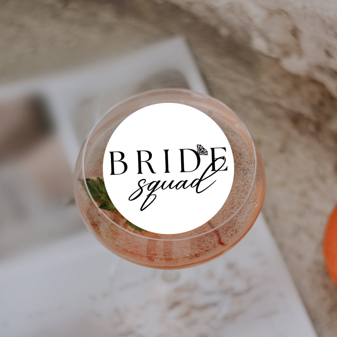 Bride Squad Edible Drink Toppers Wafer Paper Bachelorette Party Drink ...