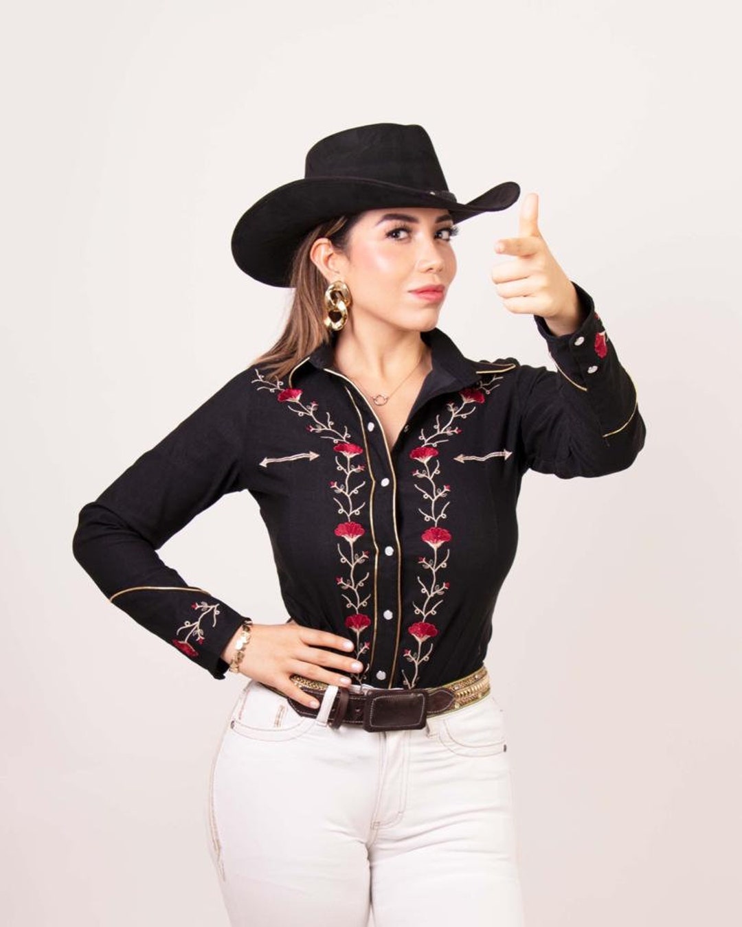 Western Buttom up Shirt Woman, Woman Western Shirt, Embroidered Wester ...