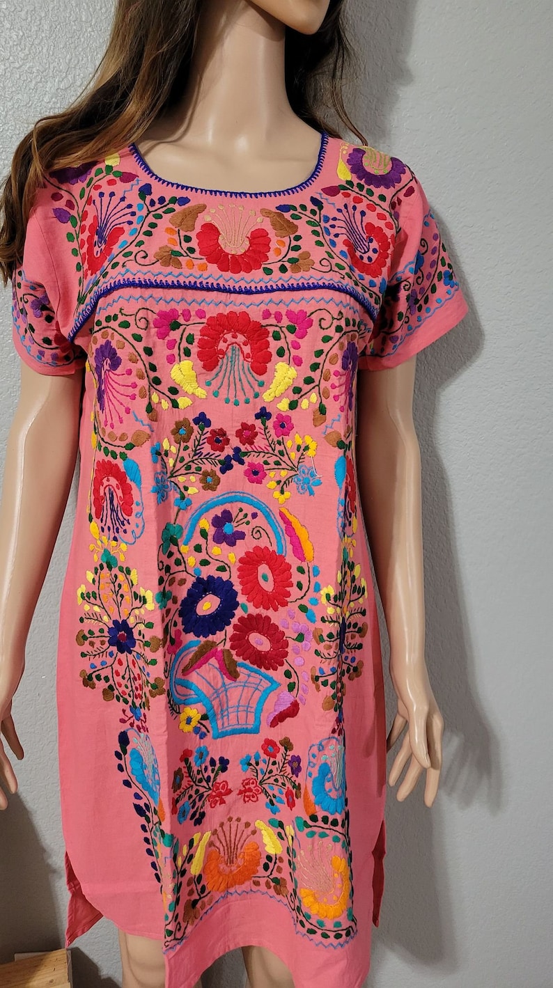 Mexican Dress. Floral Embroidered Dress. Hand Embroidered - Etsy Mexican Dress. Floral Embroidered Dress. Hand Embroidered - Etsy