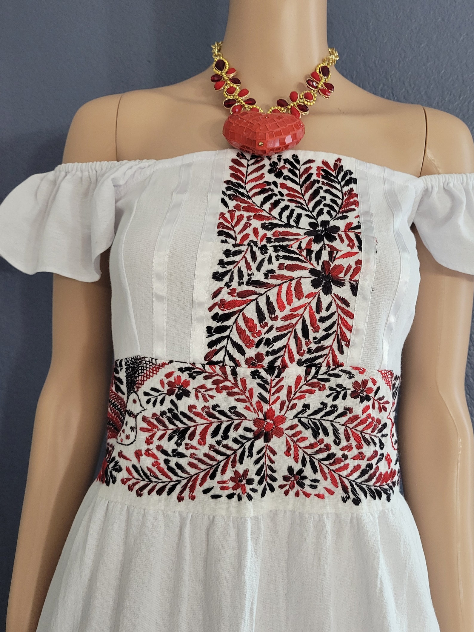 Mexican off Shoulder Dress.s-m-l Paloma Hand Embroidered. Wedding Style ...