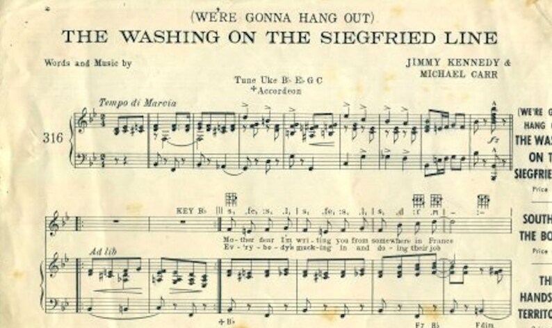 We're Gonna Hang Out the Washing on the Siegfried Line Wartime Song for ...