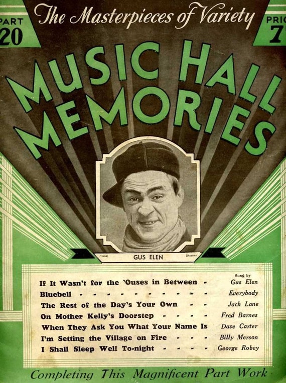 Music Hall Memories Sheet Music Album Download Part 20 | Etsy