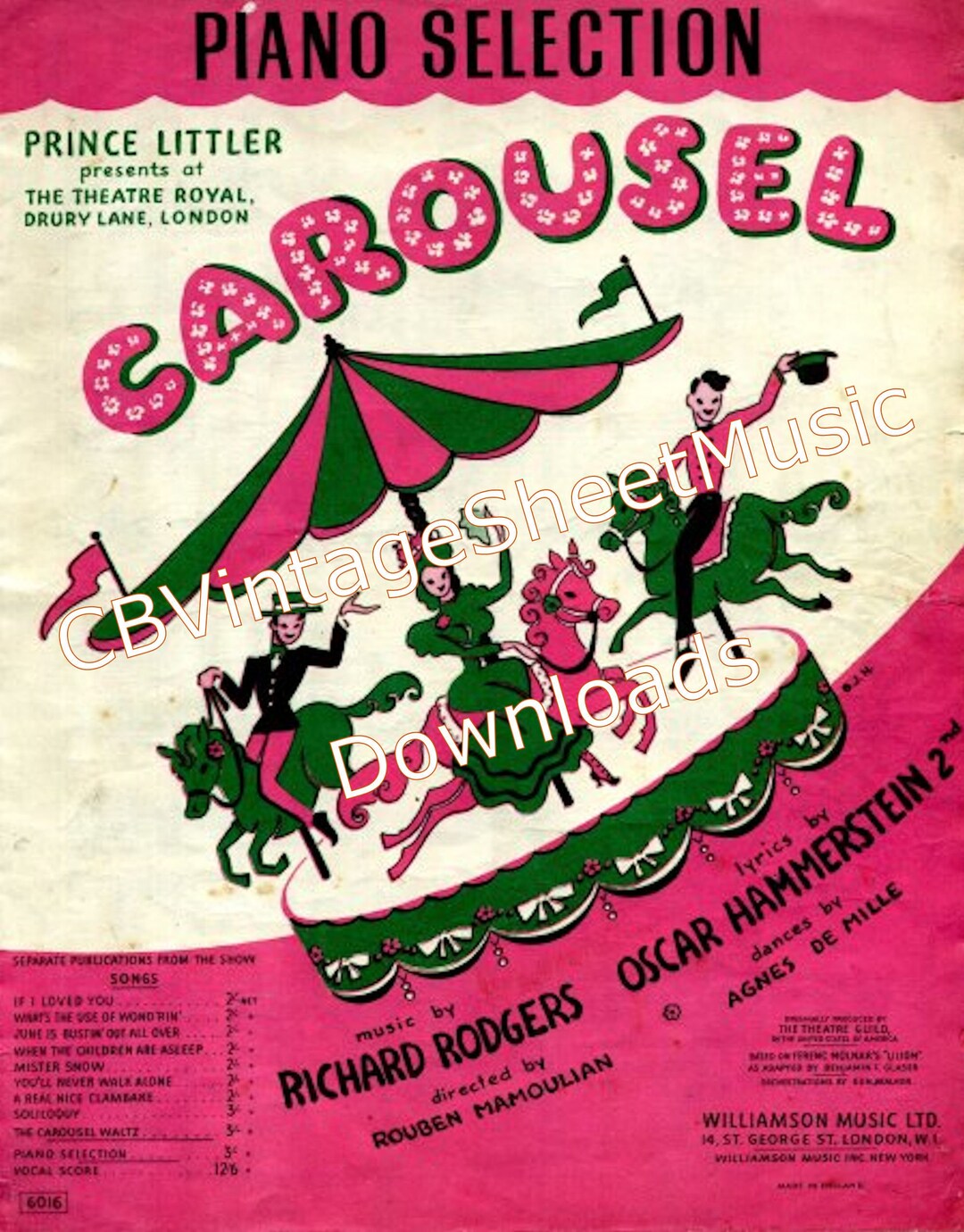 Carousel Piano Selection Sheet Music Download, Rodgers & Hammerstein ...