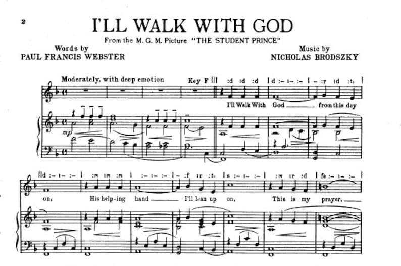 I ll Walk With God Vintage Sheet Music Digital Download Film Music i-ll-walk-with-god-vintage-sheet-music-digital-download-film-music