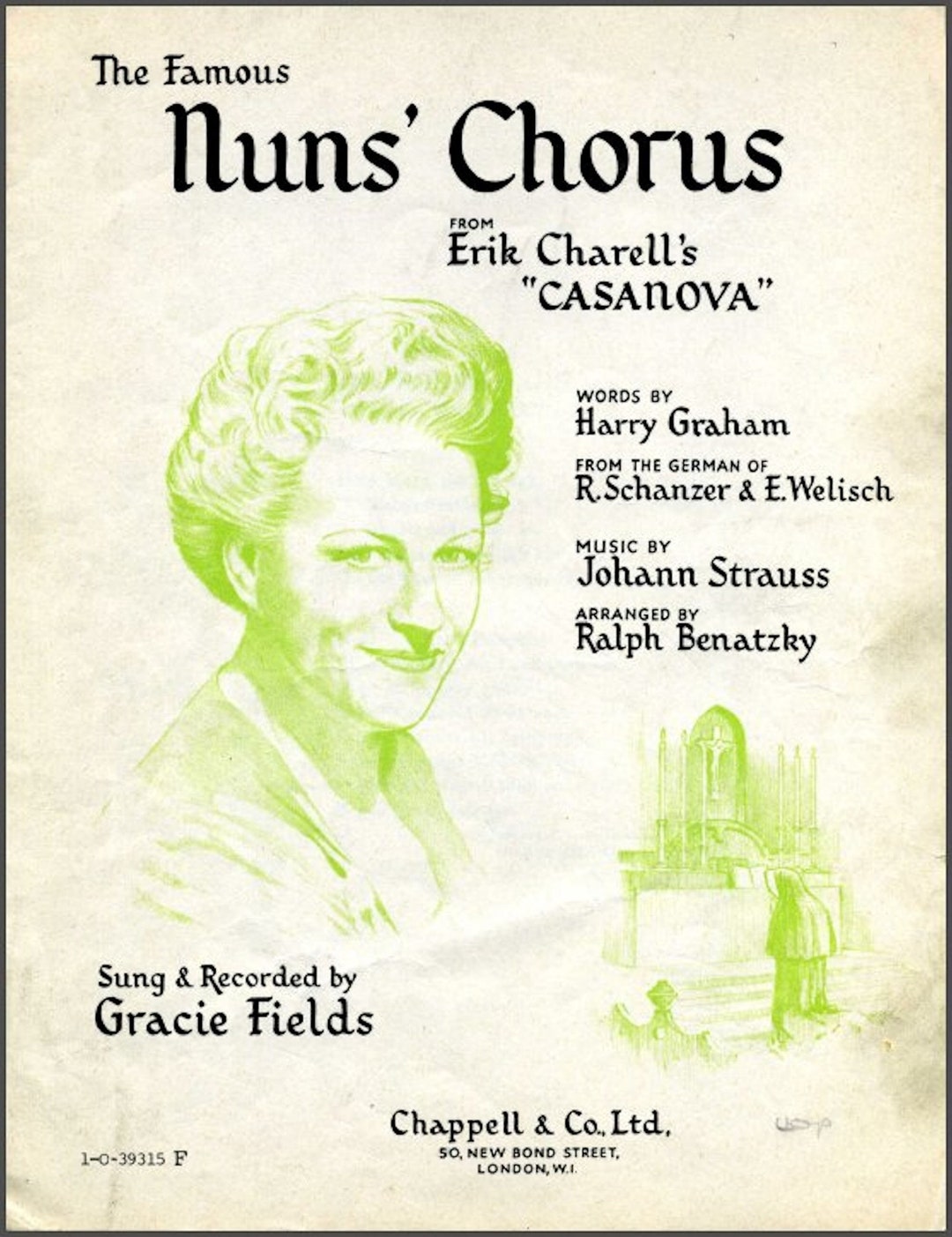 Nuns' Chorus Vintage Sheet Music Download Gracie Fields Song From ...