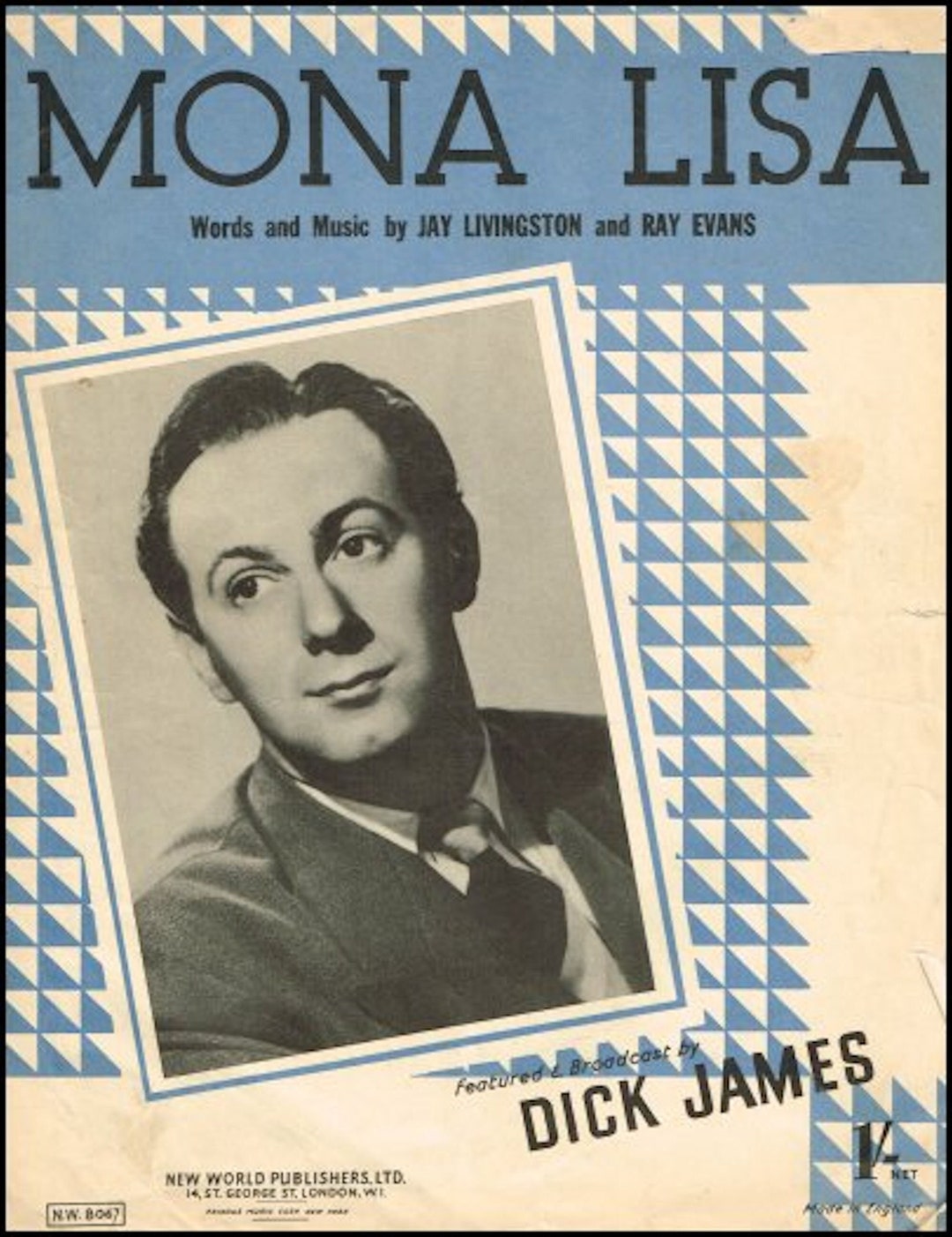 Mona Lisa Song From After Midnight Film 1950s Films Sheet Music ...