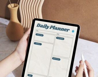 Daily Planner in Blue Downloadable File - Etsy