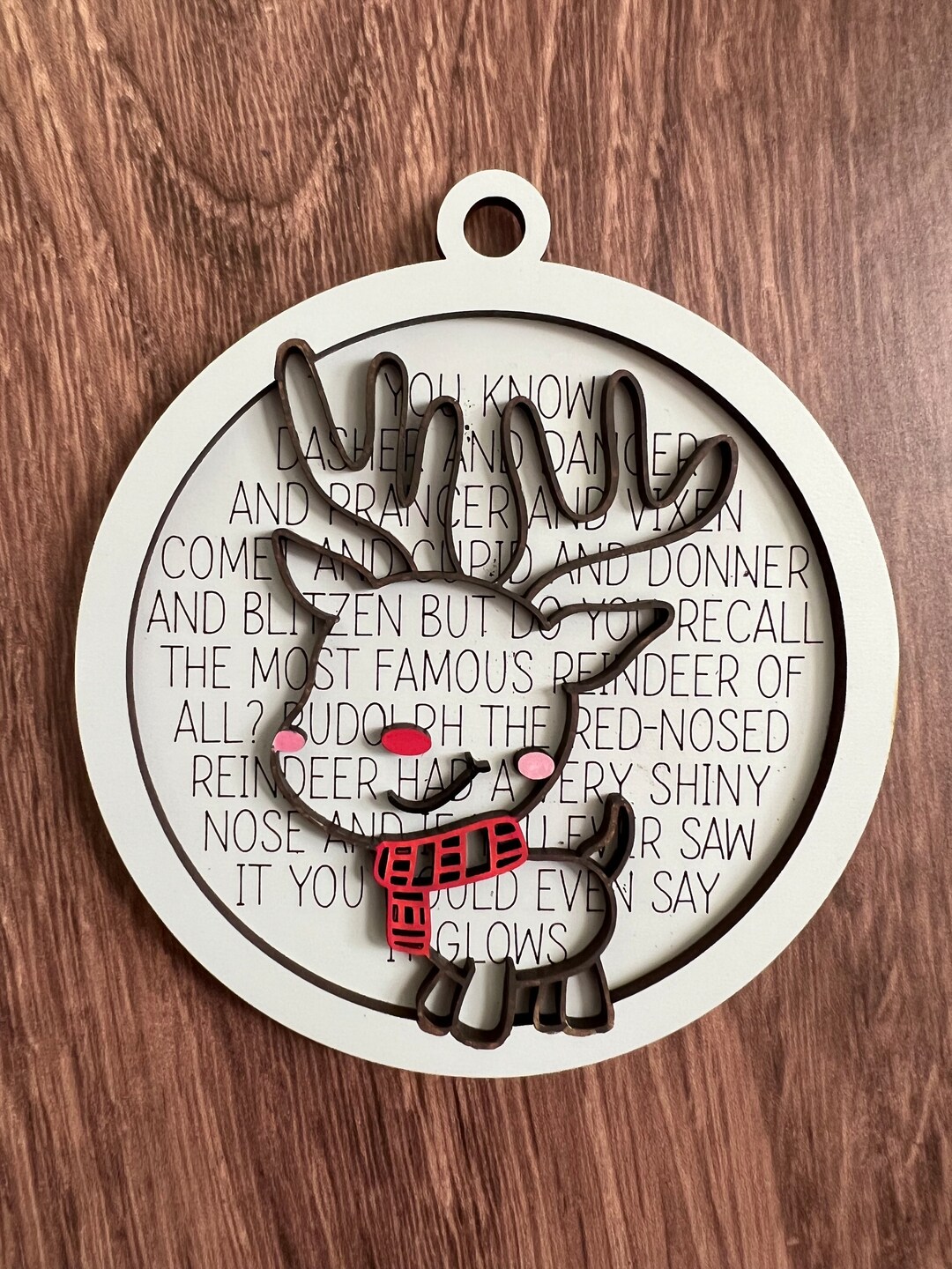 Reindeer Ornament SVG, Christmas Reindeer Lyrics Engraved Word Sign ...