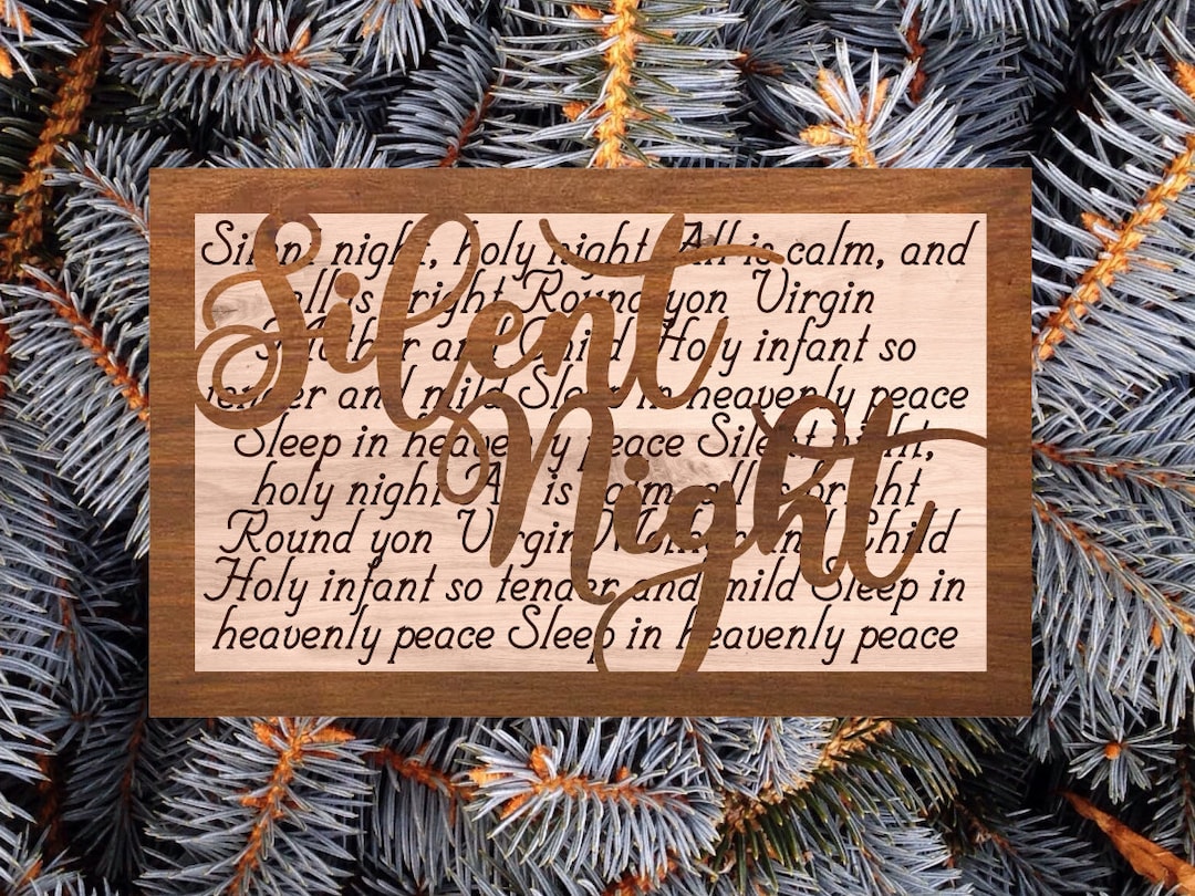 Silent Night SVG File Layered Laser Wood Sign Christmas Laser Ready ...
