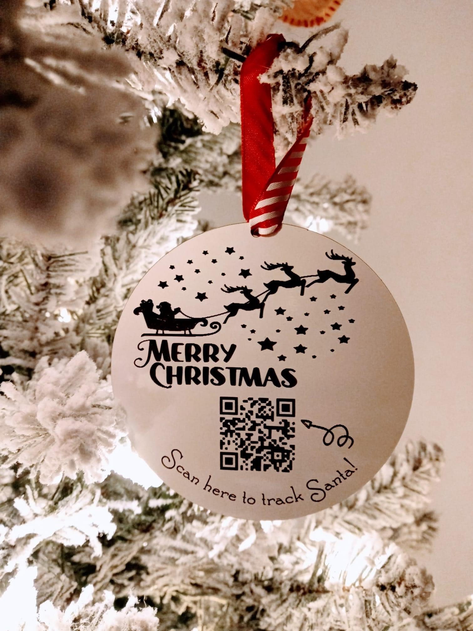 Santa Tracker Ornament SVG QR Code a Santa Tracker Ornament SVG ...