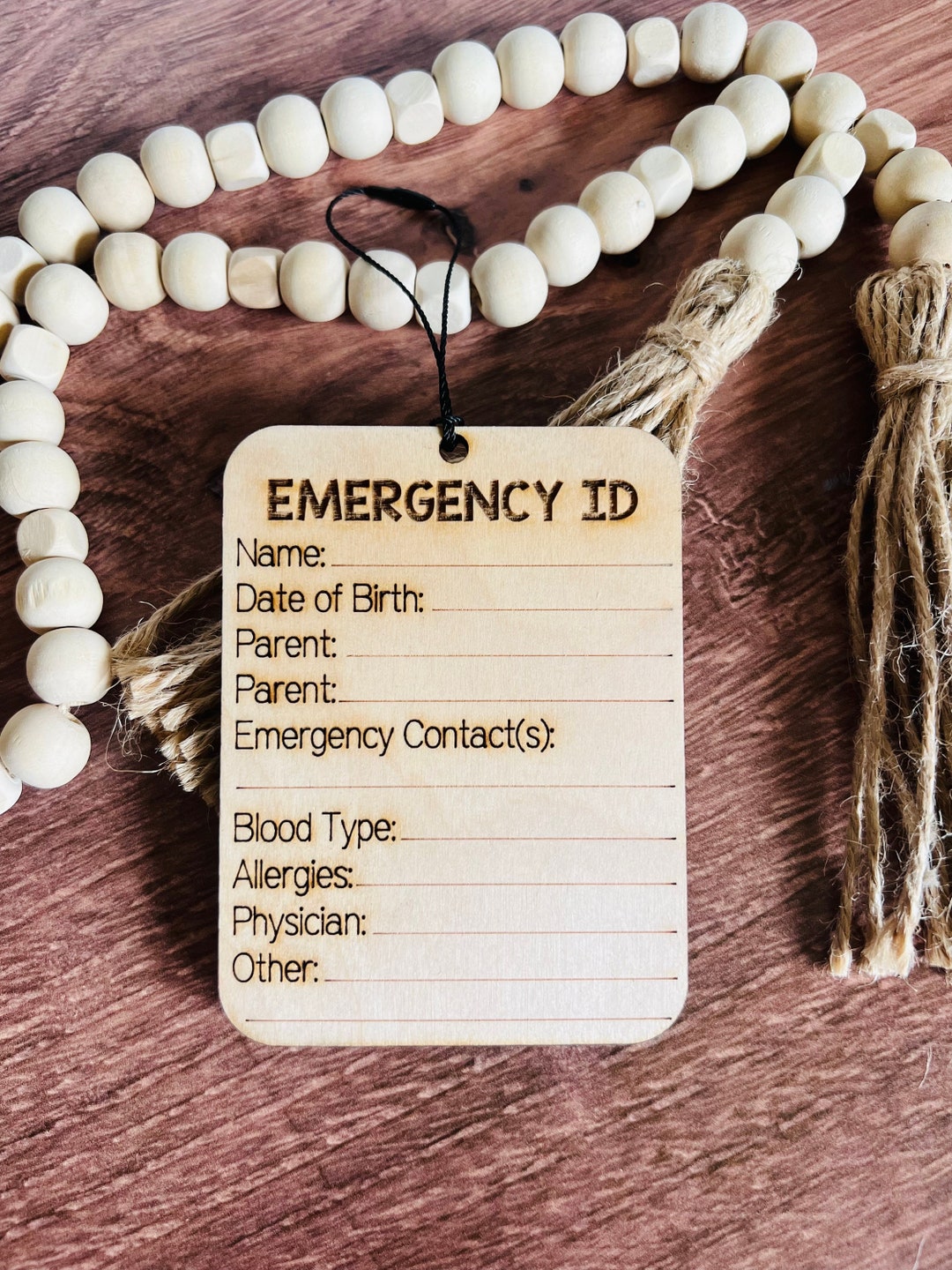 Emergency ID Tag Baby Car Seat Svg, Digital File for Emergency Tag ...