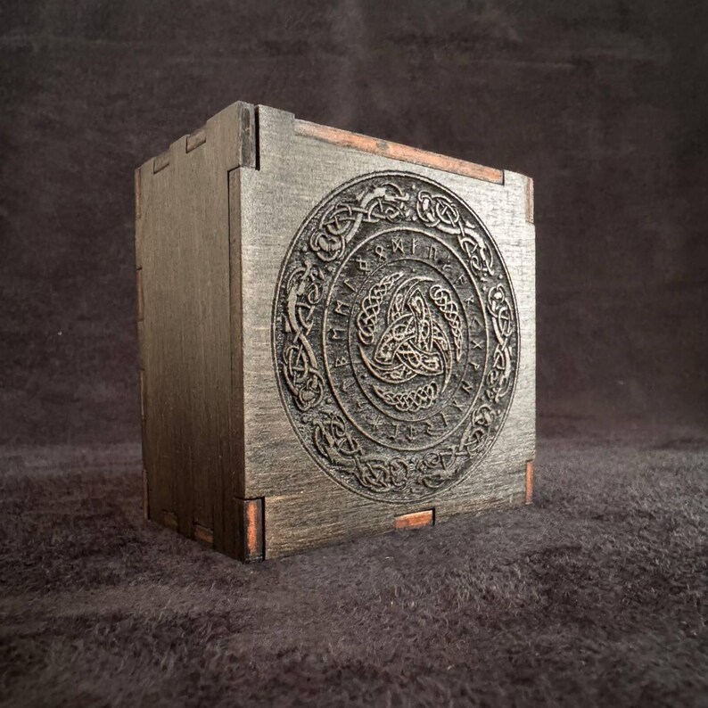 Elder Futhark Rune Set | Wooden Viking Runes With Engraved Box | Norse ...