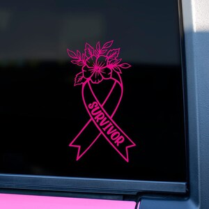 Breast Cancer Survivor Ribbon Decal Sticker Gift for Breast and Brain ...