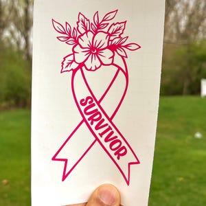 Breast Cancer Survivor Ribbon Decal Sticker Gift for Breast and Brain ...