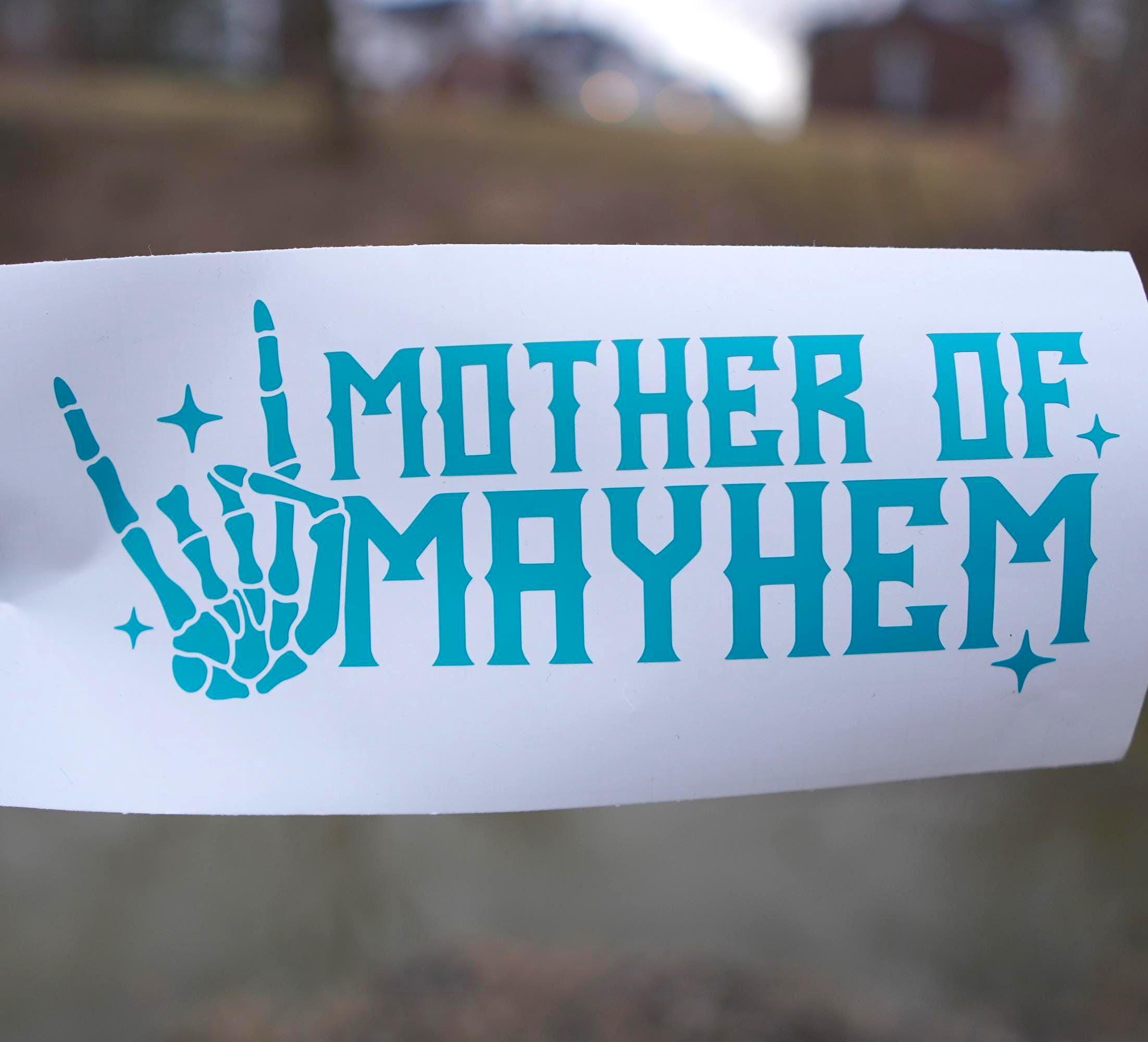 Mother of Mayhem Decal Sticker | Gothic Skeleton Hand Car Window Vinyl ...