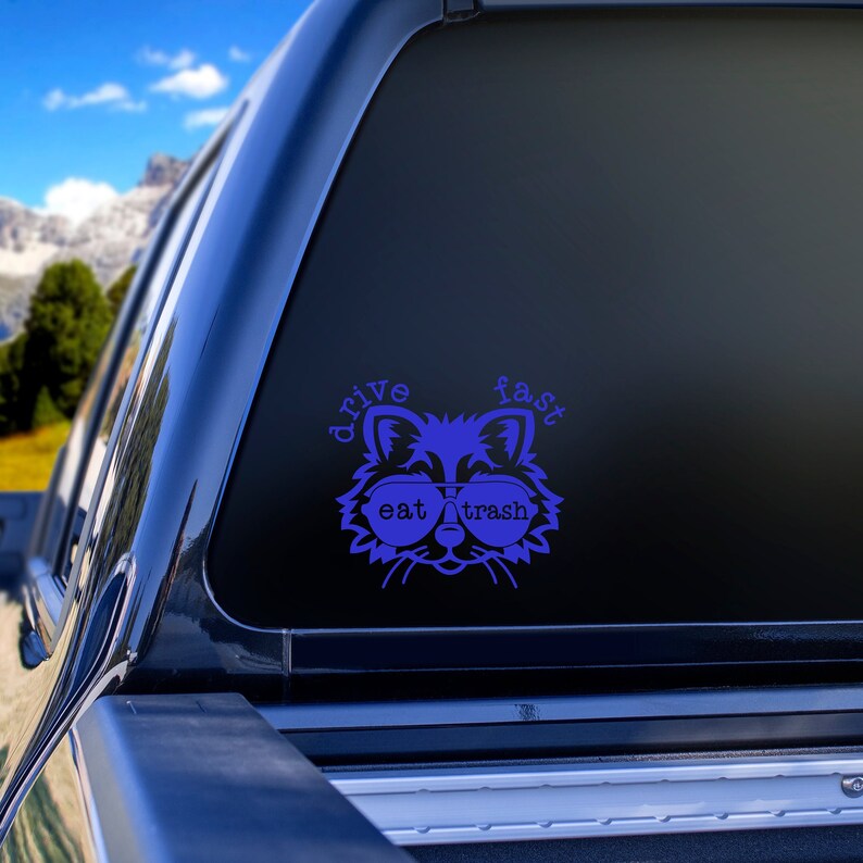 Drive Fast Eat Trash Cute Raccoon Bumper Sticker Car Vinyl - Etsy