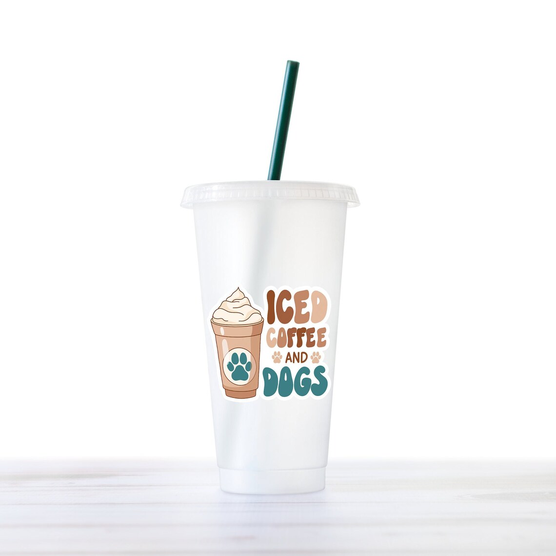 Iced Coffee and Dogs Vinyl Sticker: Waterproof Laptop Decal - Etsy