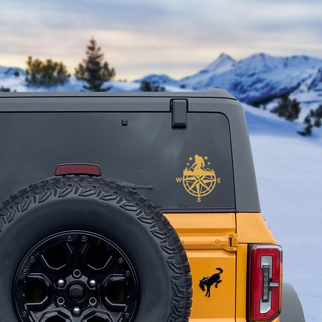 Bigfoot Sasquatch Compass Vinyl Decal Sticker Gift for Your Bronco ...